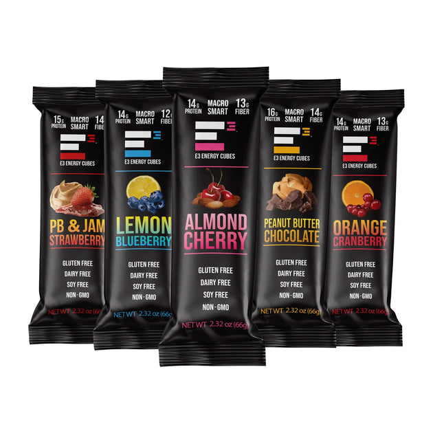 Variety Pack Protein Bars (12 Bars Mixed Flavors) | E3 Energy Cubes ...